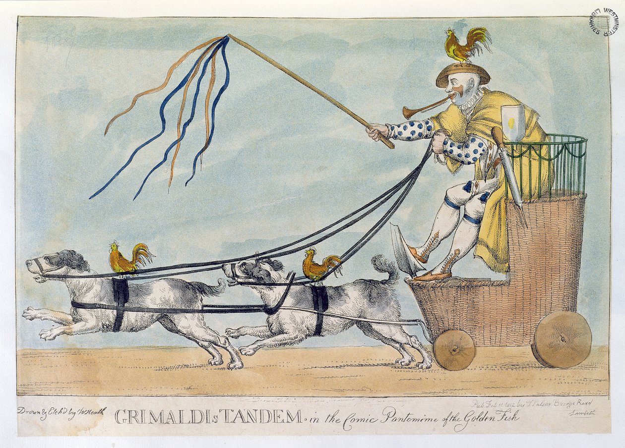 Grimaldi's Tandem in the Comic Pantomime of the Golden Fish, pub. 1812