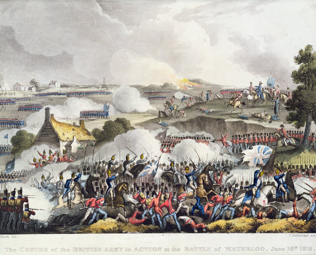 The Centre of the British army in Action in the battle of Waterloo ...