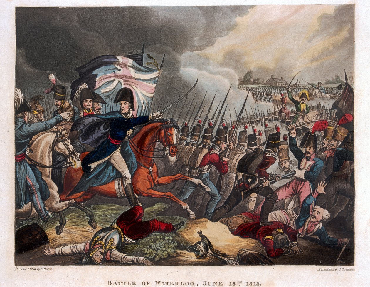 The Duke of Wellington with Troops Advancing at the Battle of Waterloo ...