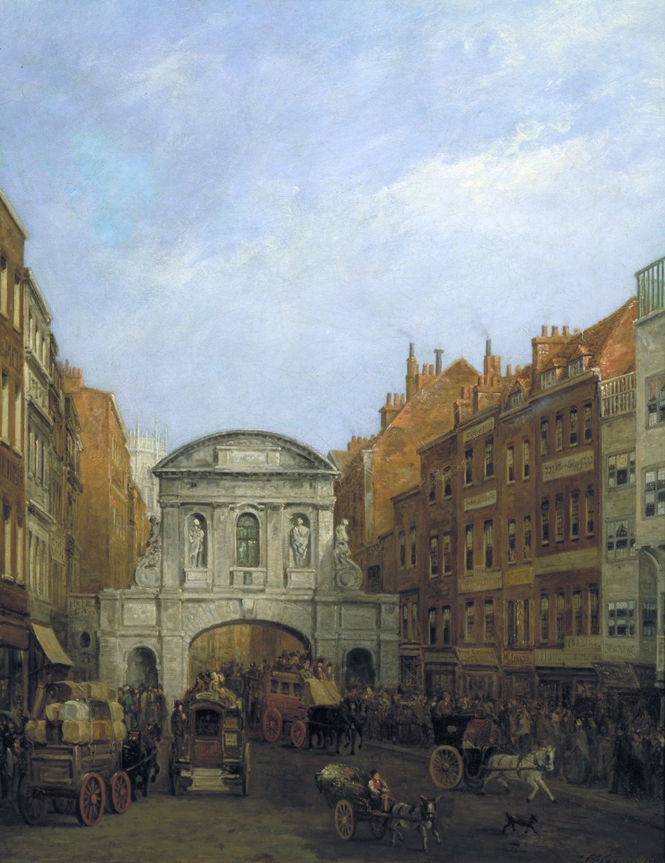 Temple Bar from the Strand, London by William Henry Haines