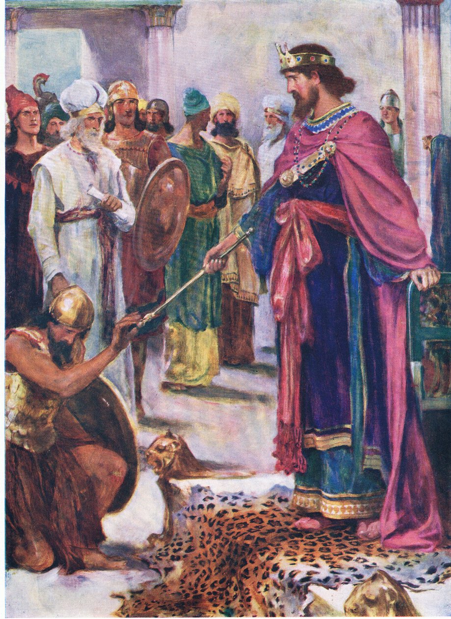 David king over Israel, from The Bible Picture Book published by Thomas ...