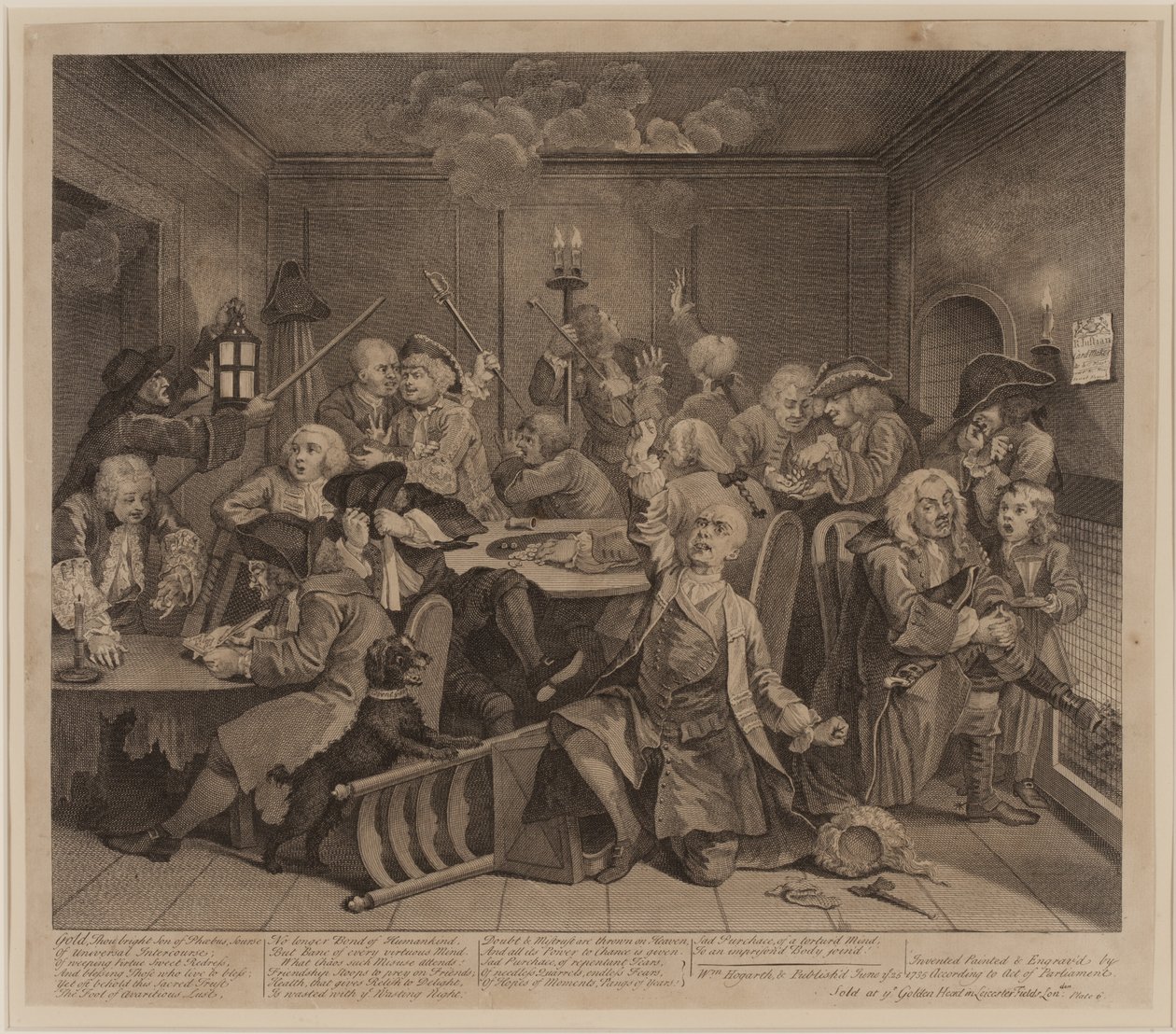 A Rake's Progress, Plate 6, 2nd State by William Hogarth