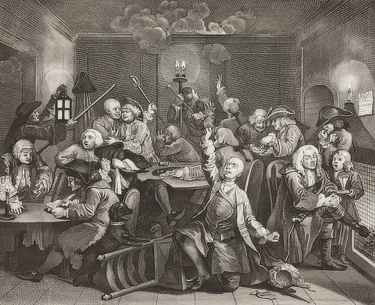 A Rake's Progress, Plate 6: The Rake at a Gaming House