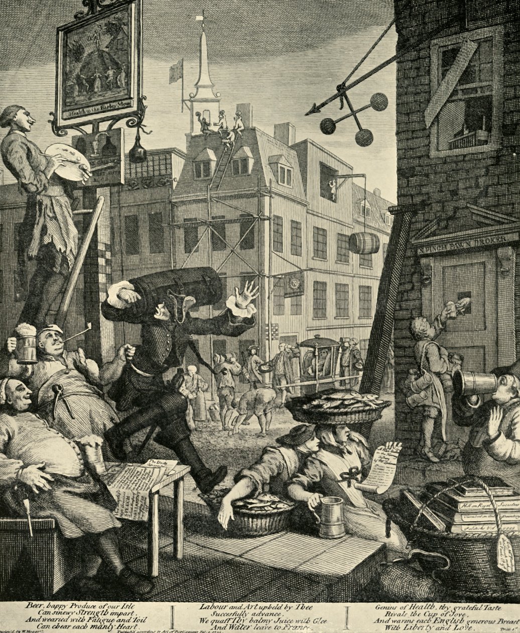 Beer Street, 1751, 1925 by William Hogarth: Fine art print