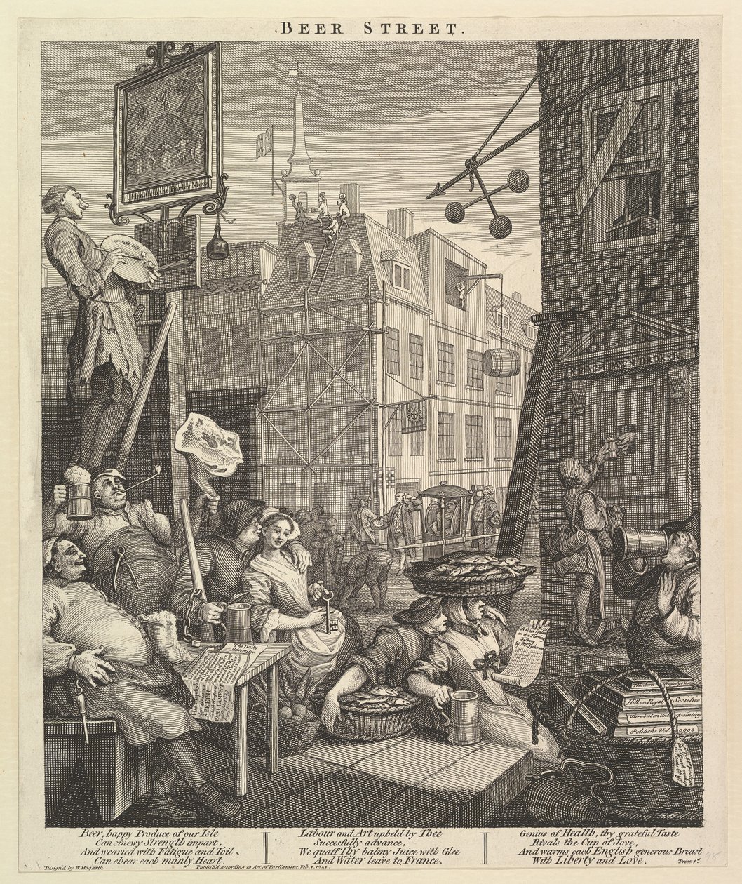 Beer Street by William Hogarth: Premium art reproduction