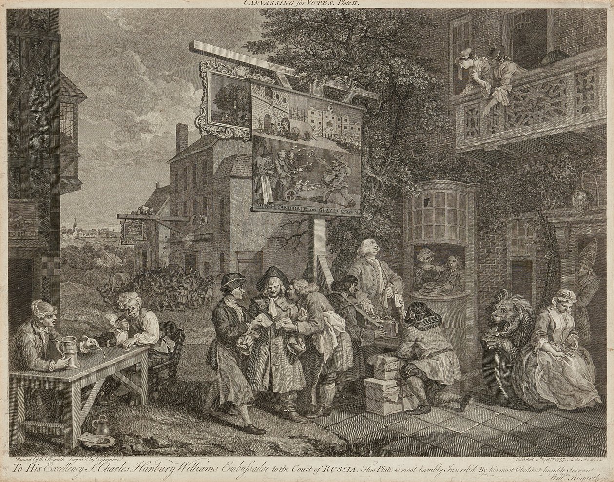 Humours of An Election (Set of Four) by William Hogarth