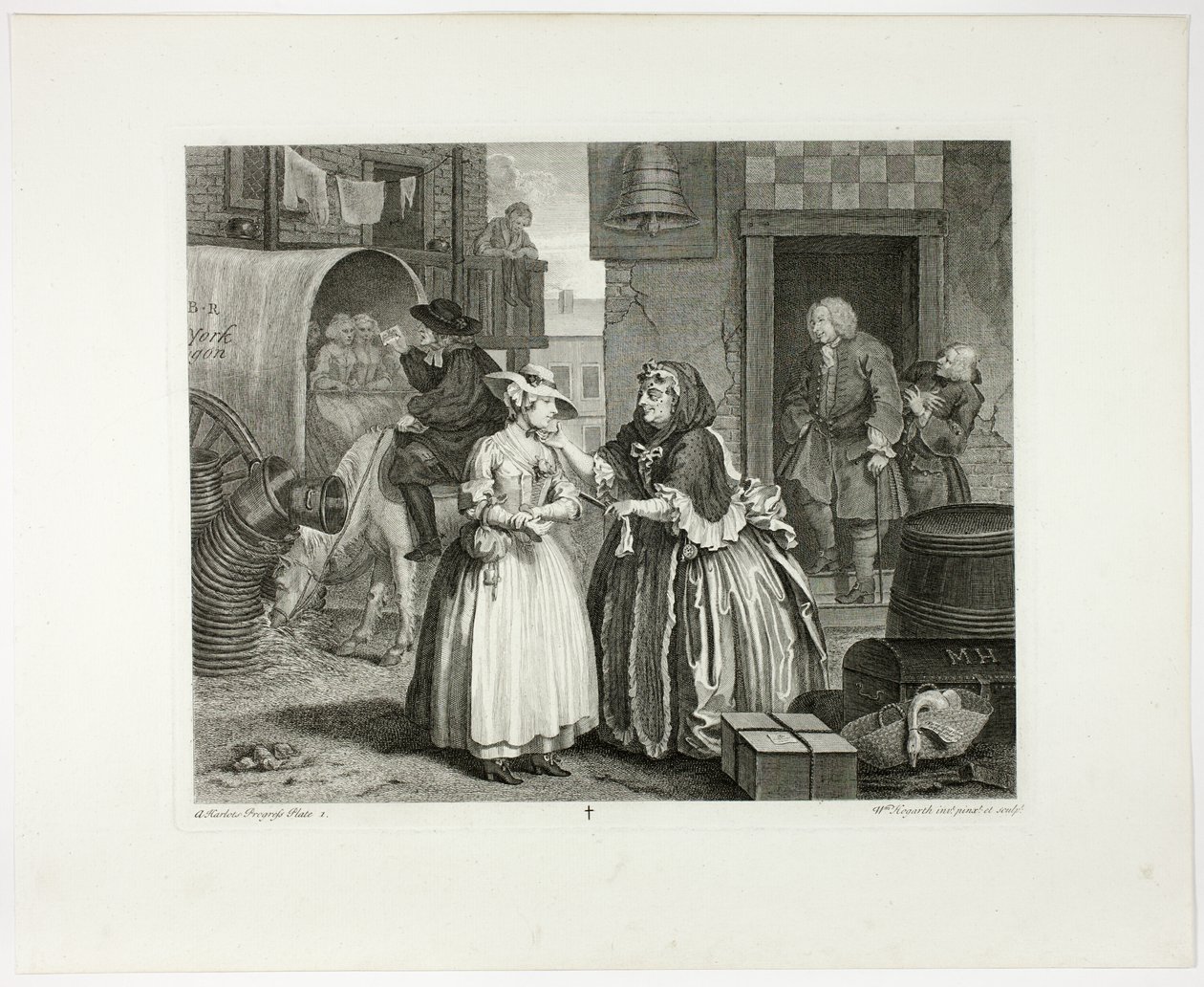 Plate One, from A Harlot's Progress by William Hogarth
