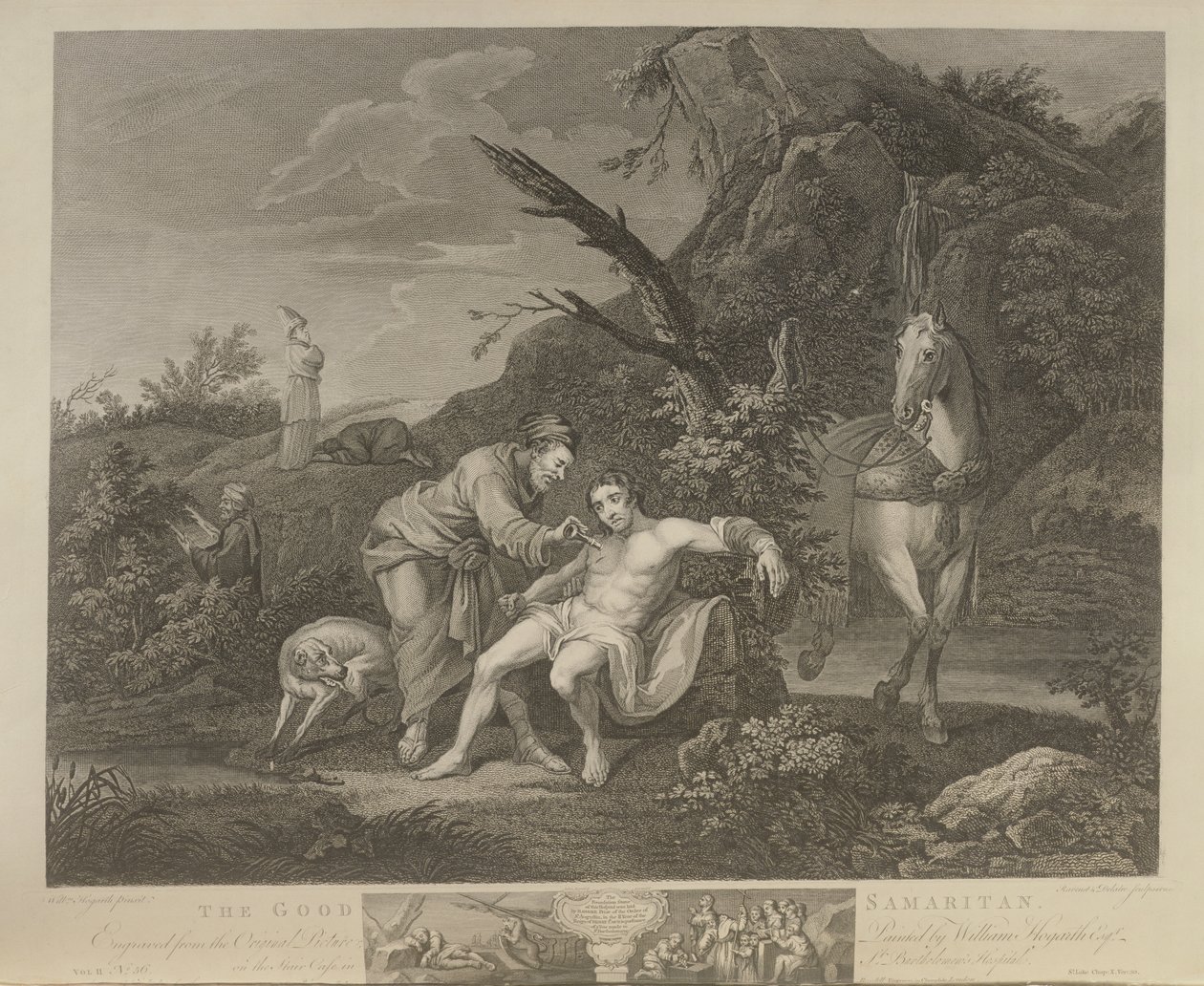 The Good Samaritan, engraved by J.M. Delatre and Simon Francis Ravenet ...