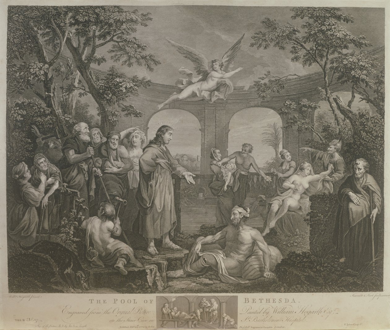 The Pool of Bethesda, engraved by J.M. Delatre and Simon Francis Ravenet, published by John Boydell