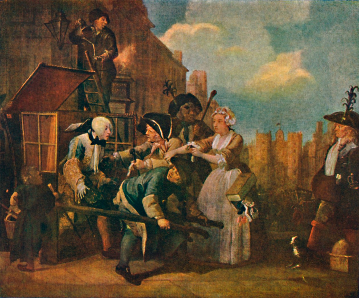 The Rake's Progress - The Arrest by William Hogarth