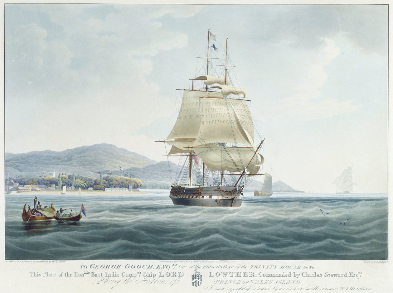 The East India Company's Ship 'Lord Lowther' Leaving the Harbour of ...