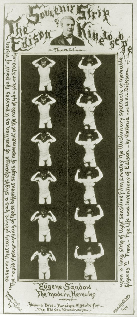 The Souvenir Strip of Edison Kinetoscope Eugene Sandow, the Modern Hercules