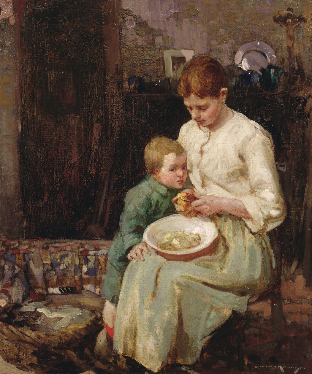 Preparing the Meal by William Lee Hankey: Fine art print