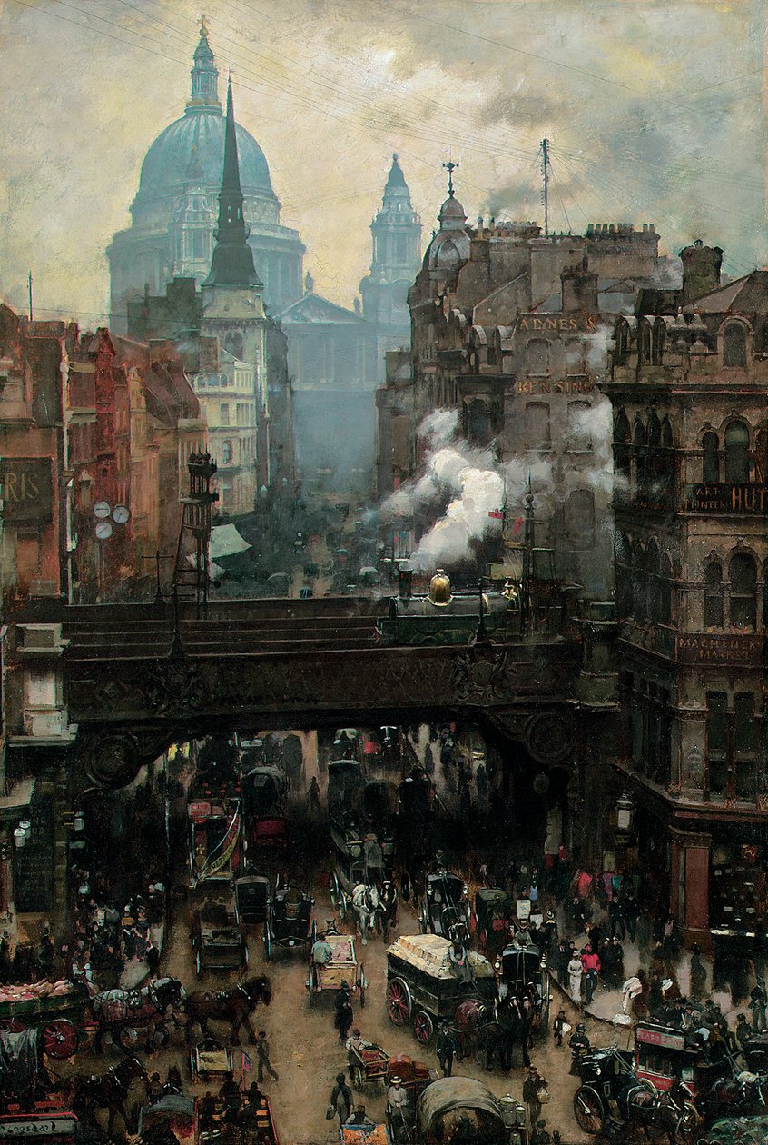 St. Paul's and Ludgate Hill by William Logsdail