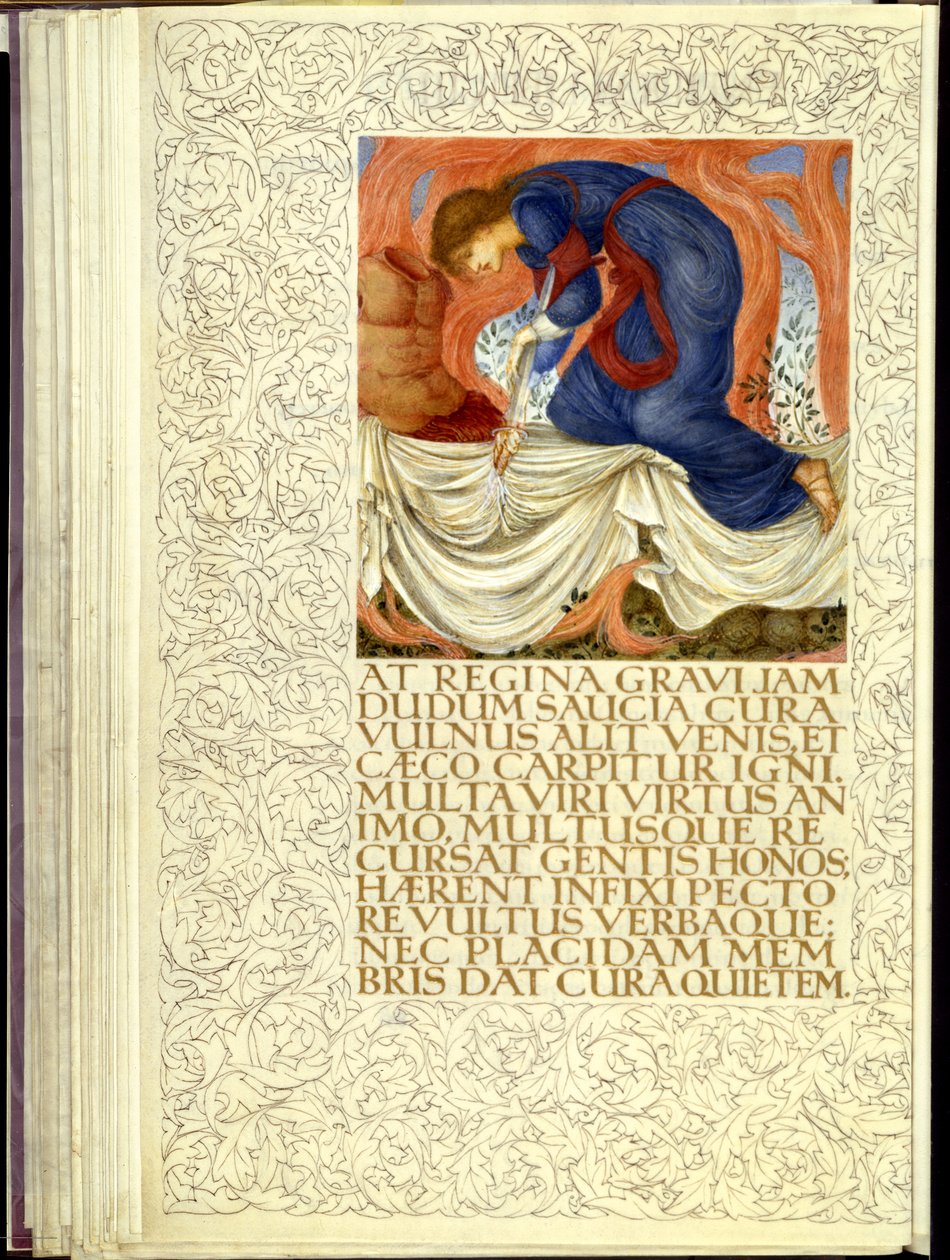 Dido stabbing herself, opening of Book IV of Virgil's Aeneid