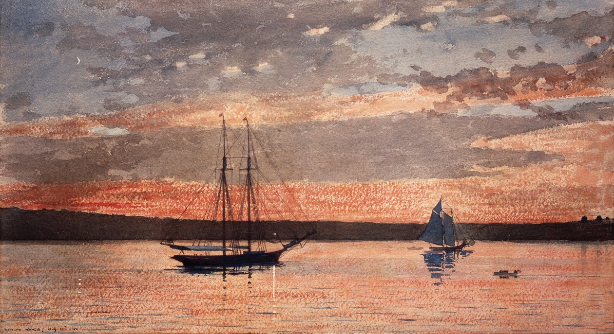 Sunset at Gloucester by Winslow Homer: Buy fine art print