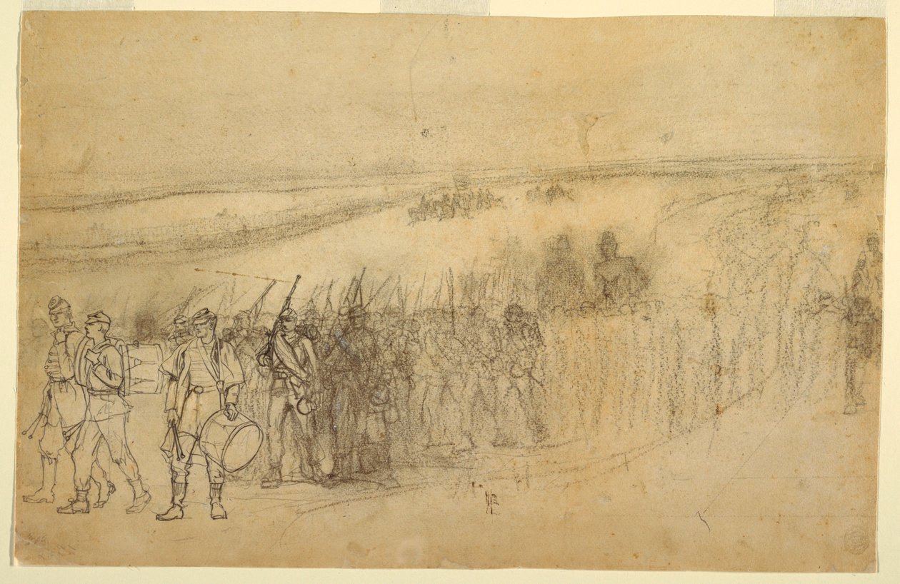 Marching Infantry Column, ca. 1862 by Winslow Homer
