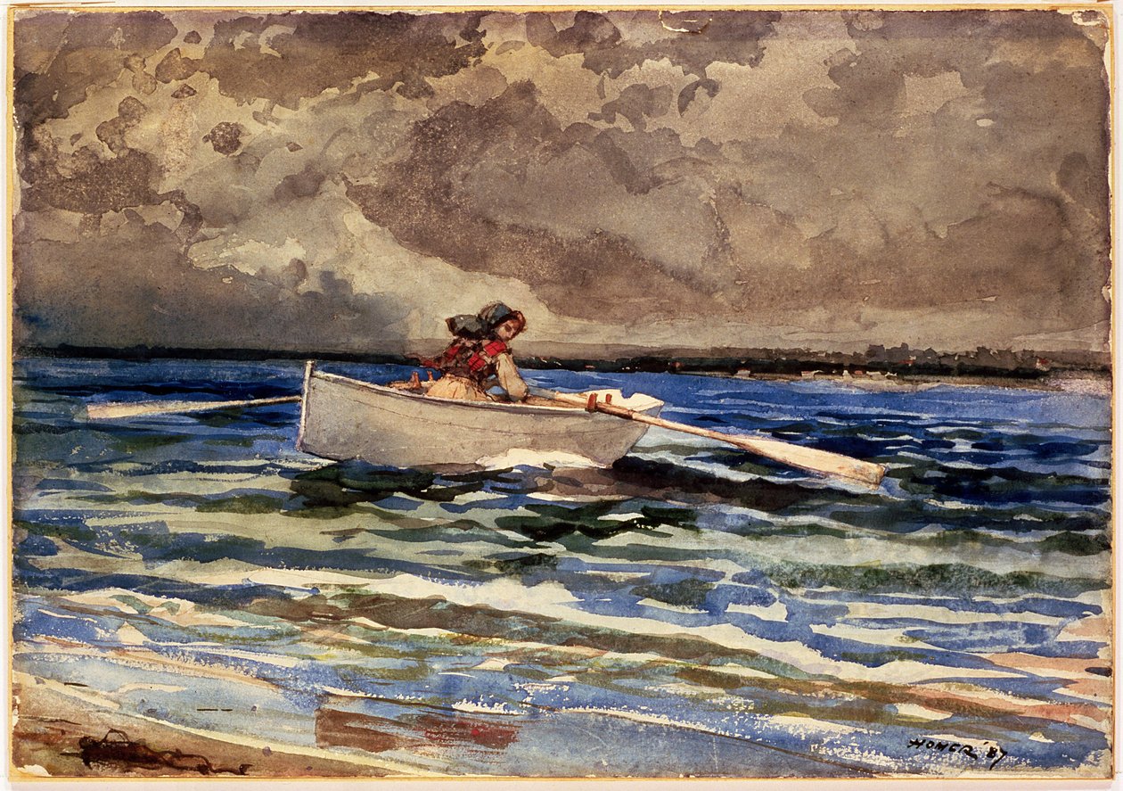 Rowing at Prout's Neck by Winslow Homer: Fine art print