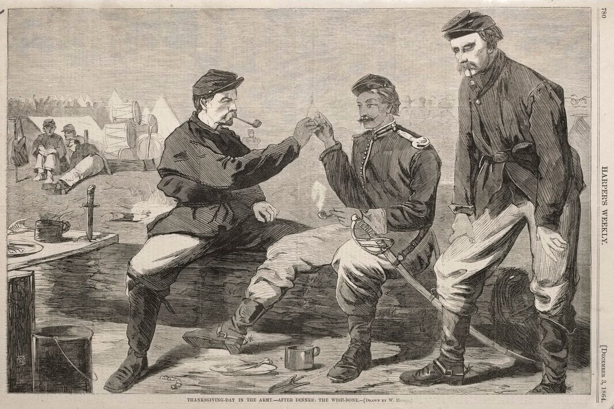 Thanksgiving Day in the Army - After Dinner: The Wish-Bone, 1864