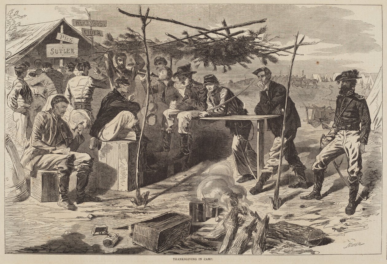 Thanksgiving in Camp by Winslow Homer: Buy fine art print