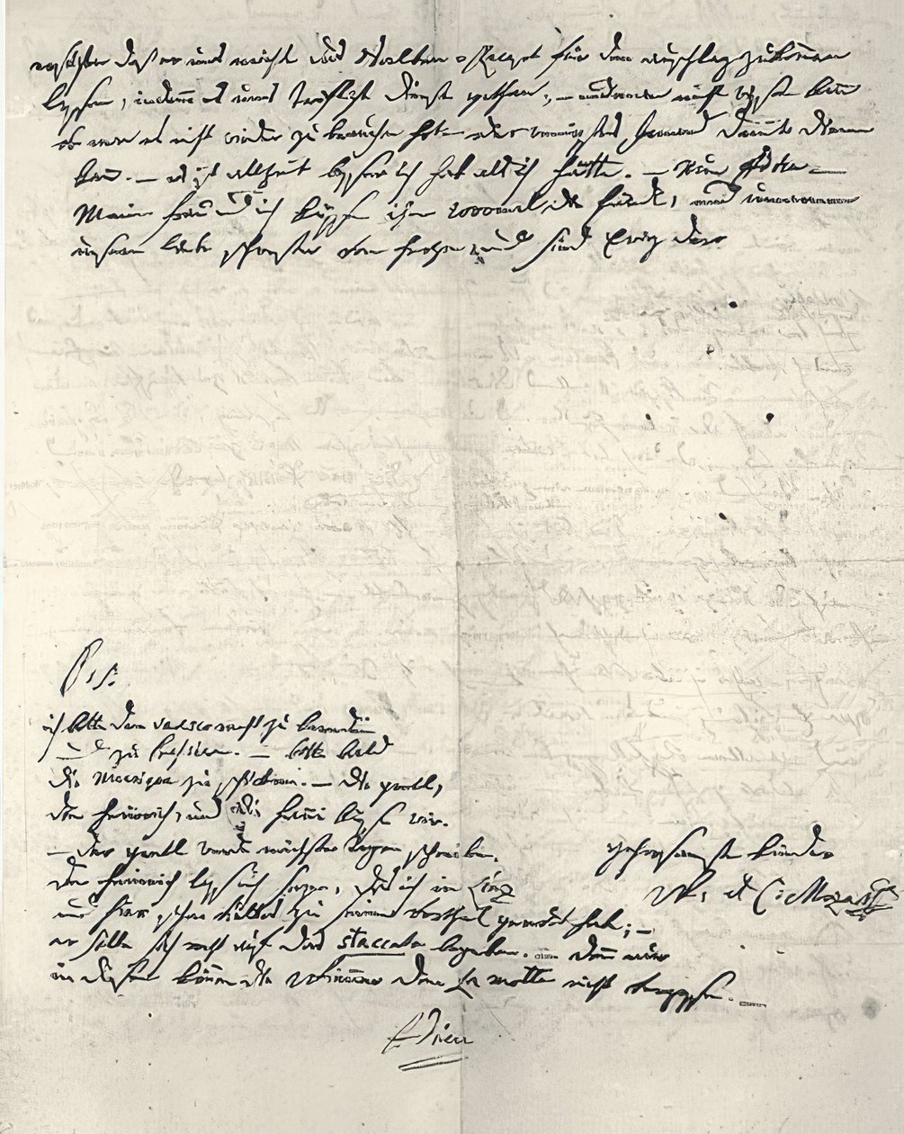 Autograph Letter by Wolfgang Amadeus Mozart