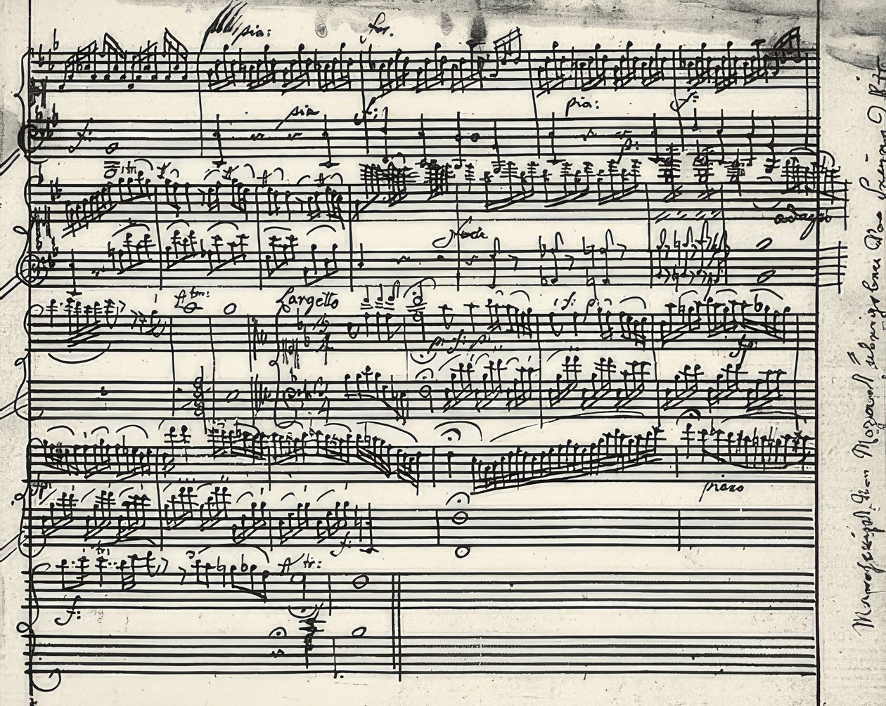 Music Autograph by Wolfgang Amadeus Mozart: Fine art print