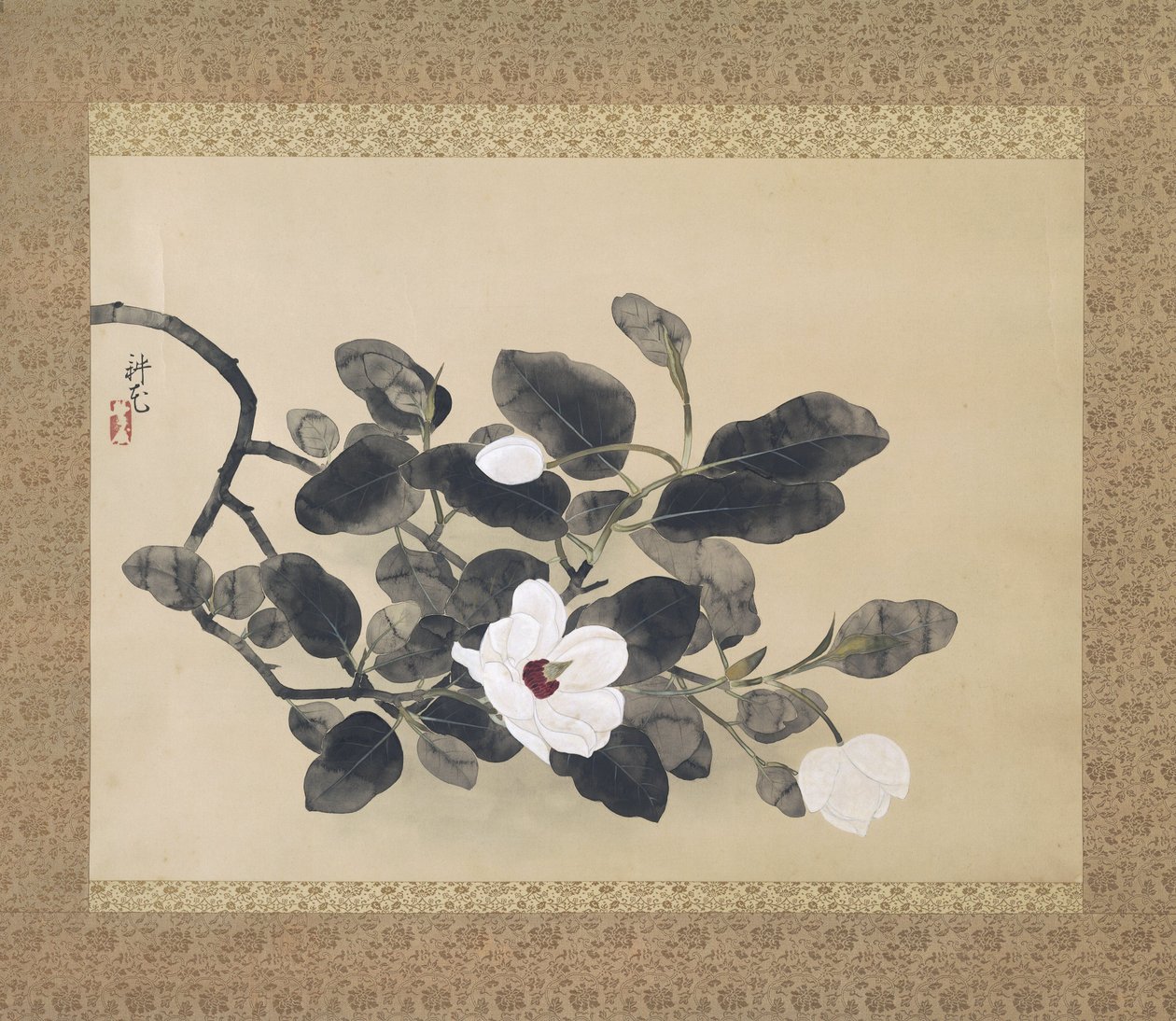 Magnolia Branch, Hanging Scroll by Yamamura Koka