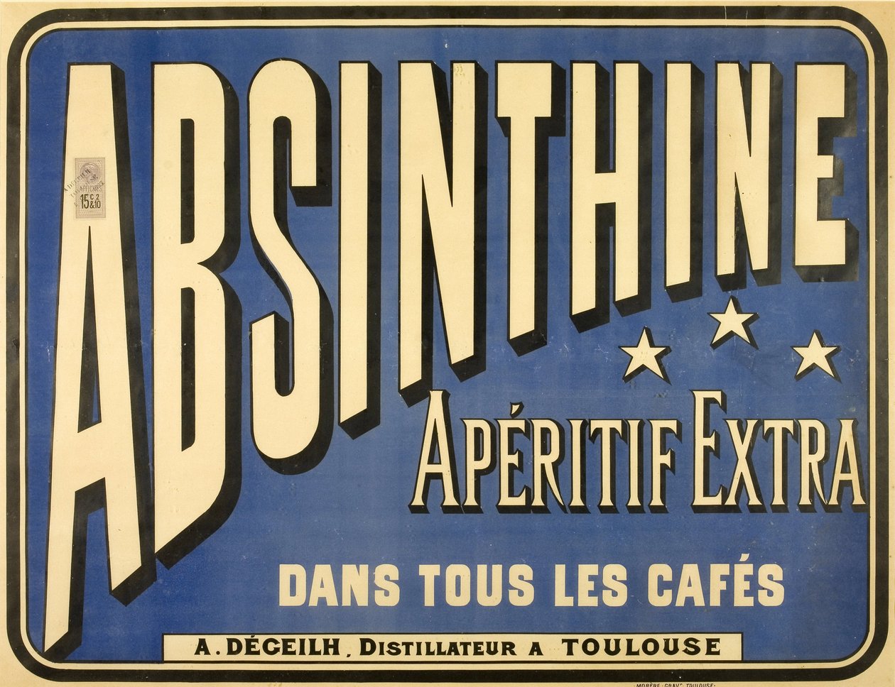 Poster for the absinthe aperitif extra, in all cafes