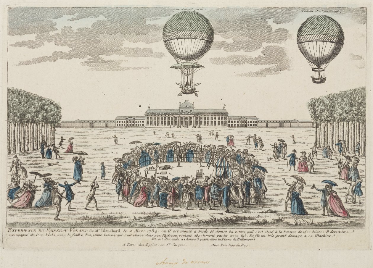 Blanchard's First Ascent in a Balloon, 2 March 1784