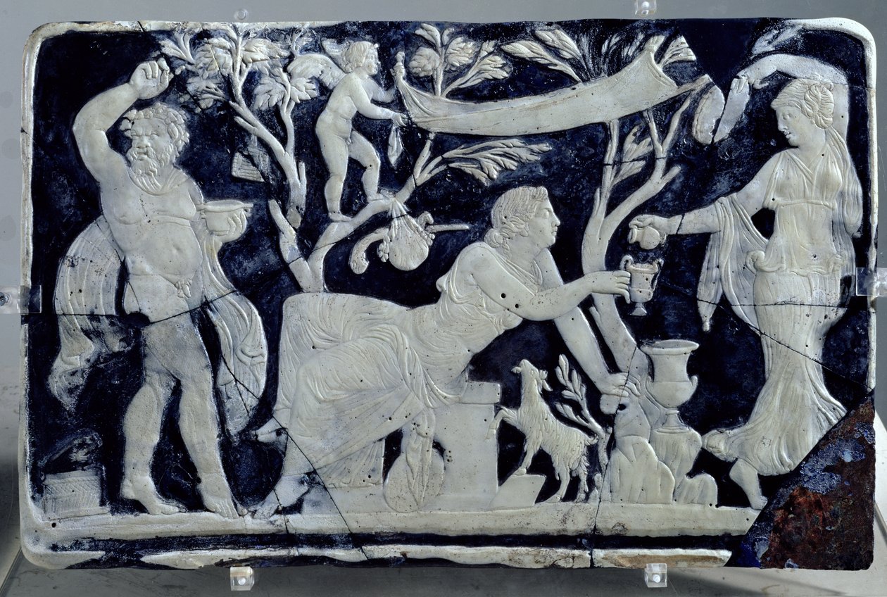 Cameo depicting the Toilet of Venus, with an attendant and Dionysus