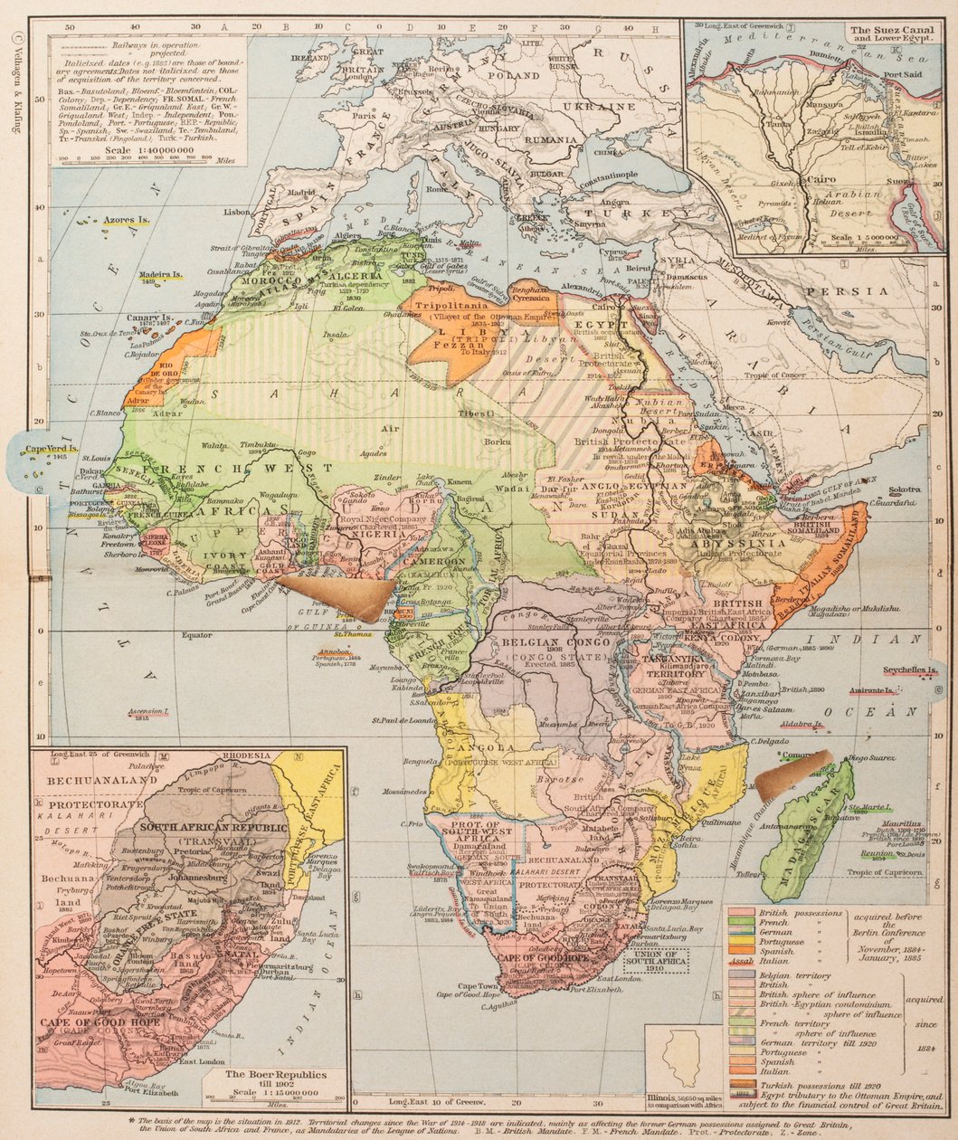 Map Showing the Partition of Africa by . .: Fine art print