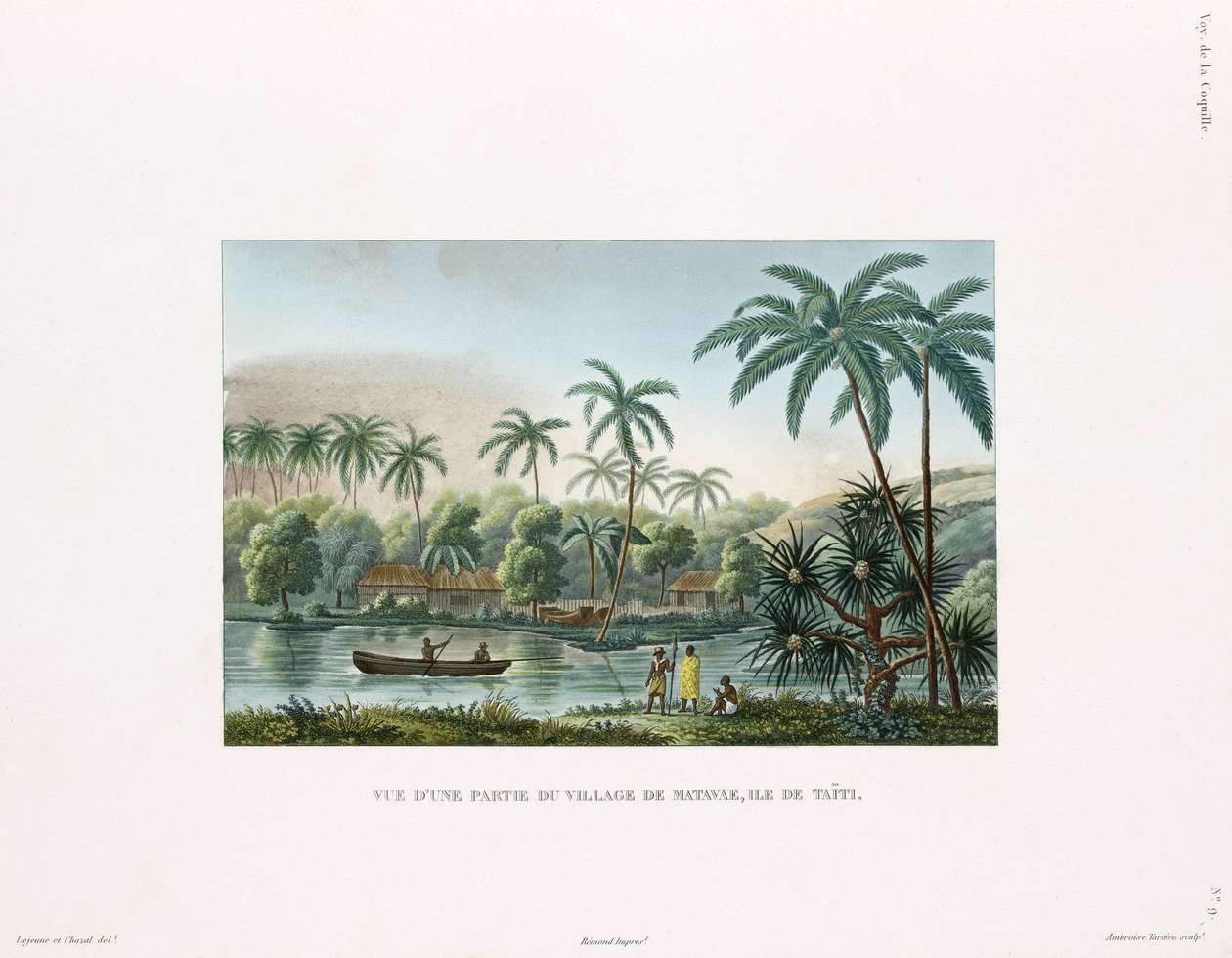View of a Village at Matavai, Island of Tahiti