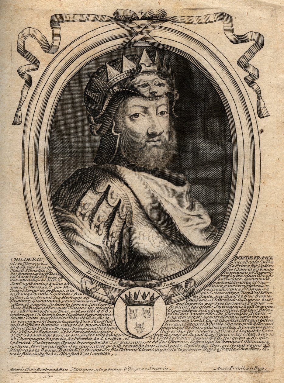 Portrait of Childeric I, king of the Salians Francs (436-481 ...