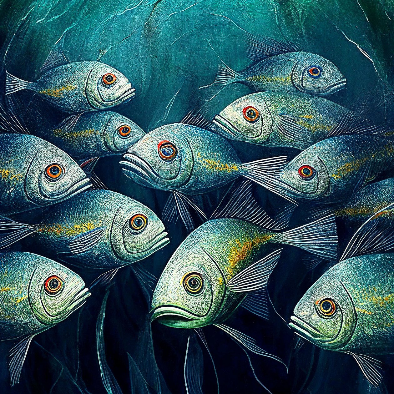 Fishes in Ocean by F. Abderrahim: Buy fine art print