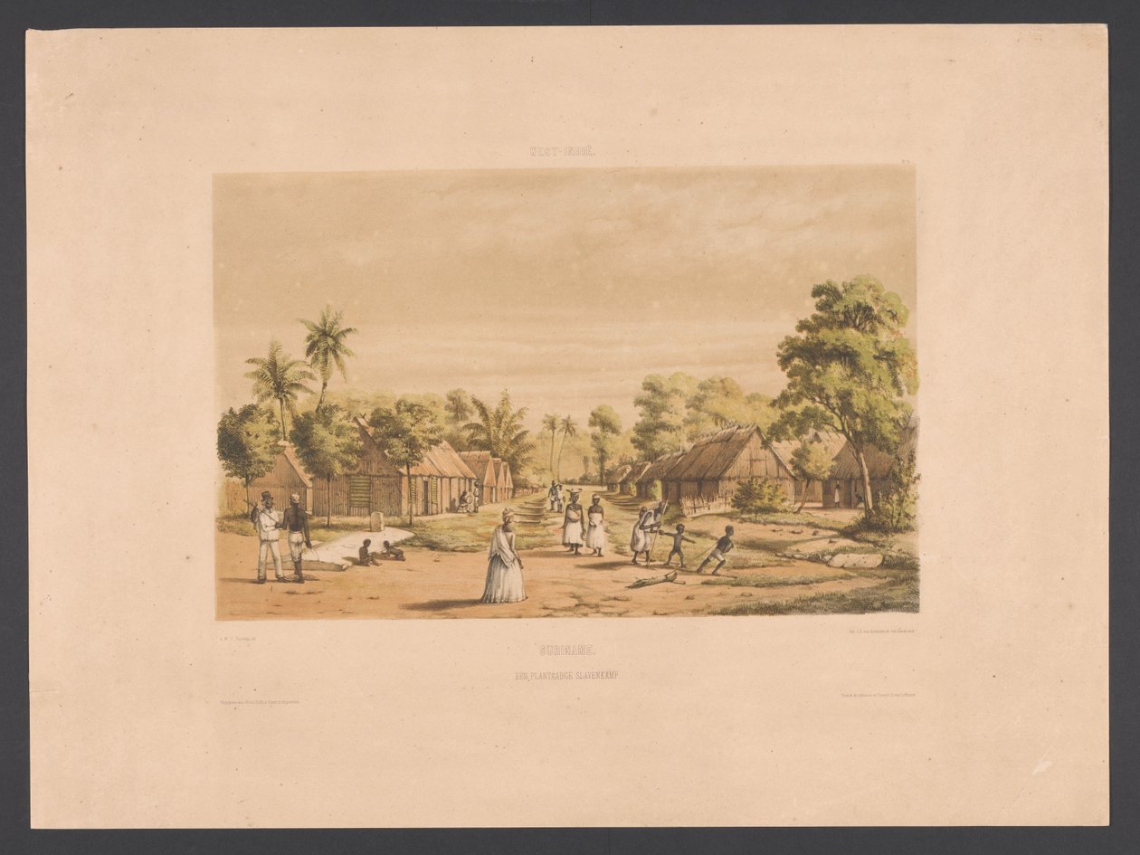 Dwellings of Enslaved People on a Surinamese Plantation (Suriname. A ...
