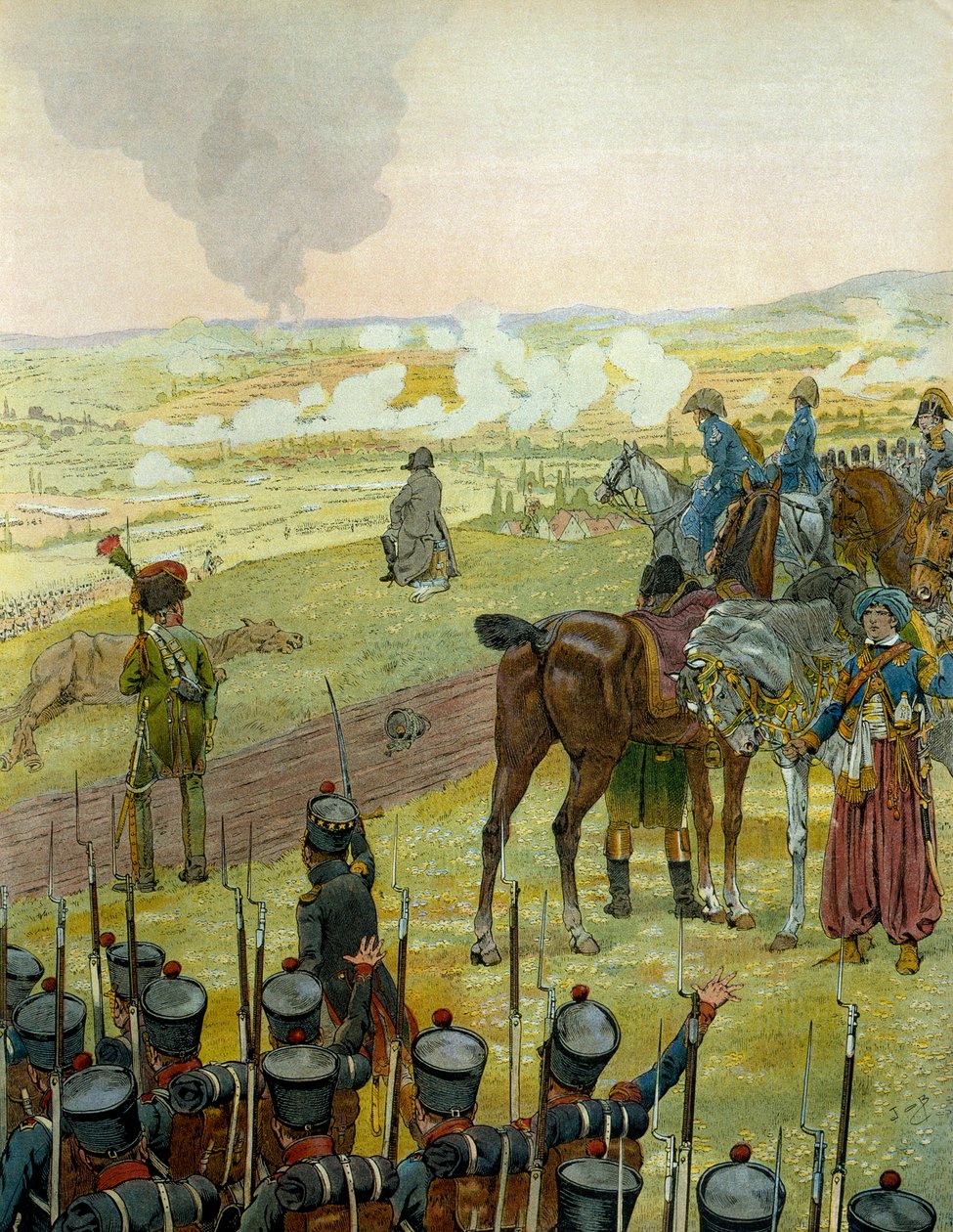 German campaign in 1813: Napoleon I Bonaparte sitting on a drum ...