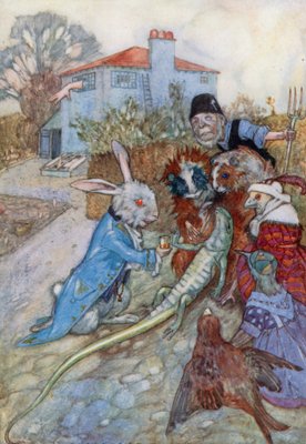 Illustration for Alice in Wonderland (colour litho)