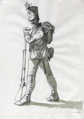 Costume of an Infantry Soldier of the Line Infantry of the Austro ...