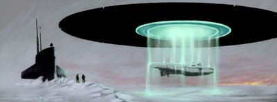 Meeting at the North pole between a U-boot submarine and a flying ...