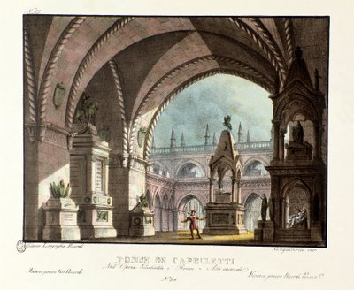 The tomb of the Capulet family (Capuleti) Scenography for the ...