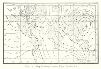Map Showing Lines of Equal Declination (litho)