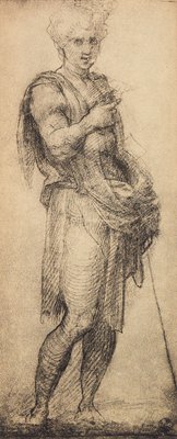 Study of a Male Figure by Andrea del Sarto: Fine art print