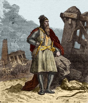 Portrait of Frederic I of Hauhenstaufen known as Frederic Barberousse ...