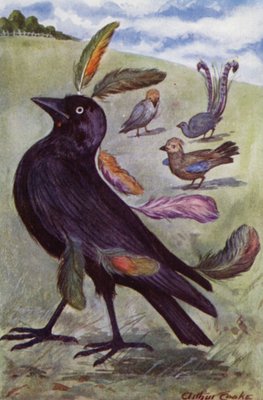 Aesop's Fables: The vain Jackdaw by Arthur Claude Cooke