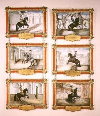The Spanish Riding School, six equestrian paintings
