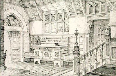 Hall, from 'Examples of Ancient and Modern Furniture', by Bruce Talbert