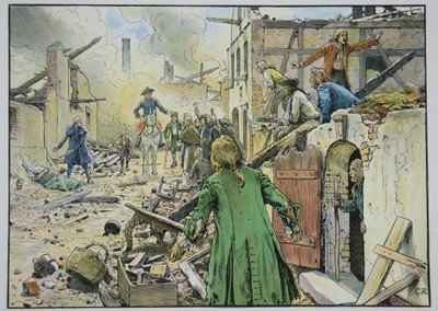 The King visiting Kustrin, August 1758 by Carl Rochling