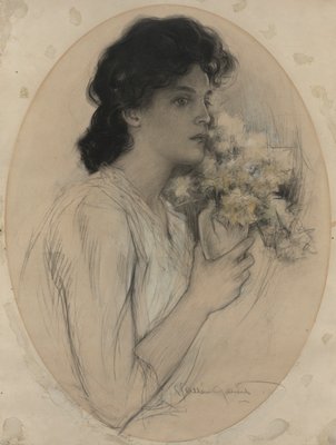 Girl with Flowers by Charles Allan Gilbert: Fine art print