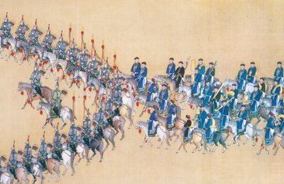 Emperor Qianlongs review of the grand parade of troops, handscroll