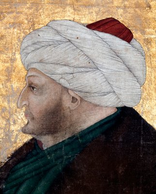 Portrait of the Ottoman Sultan Mehmet II (Mehmed II the Conquerant or ...
